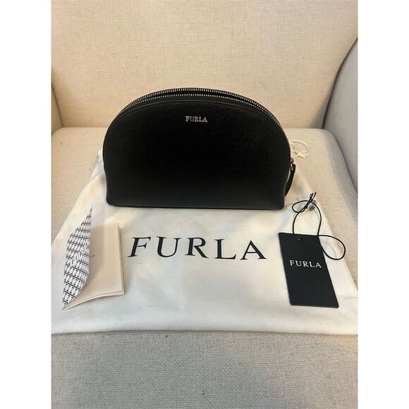 Furla | Bags | New Furla Womens Black Leather Cosmetic Case Set | Poshmark